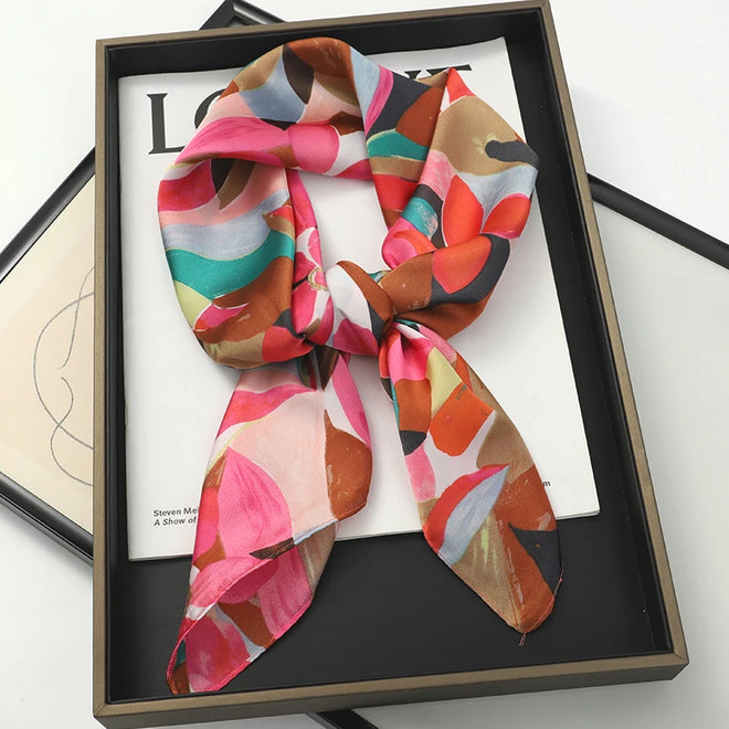 Foulard en Soie Élégant – Carré de Soie Luxe pour Femme