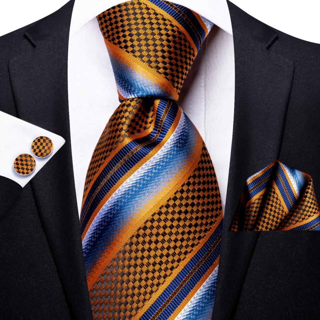 Cravate Orange et Bleu Pack Prestige - Élégance et Distinction